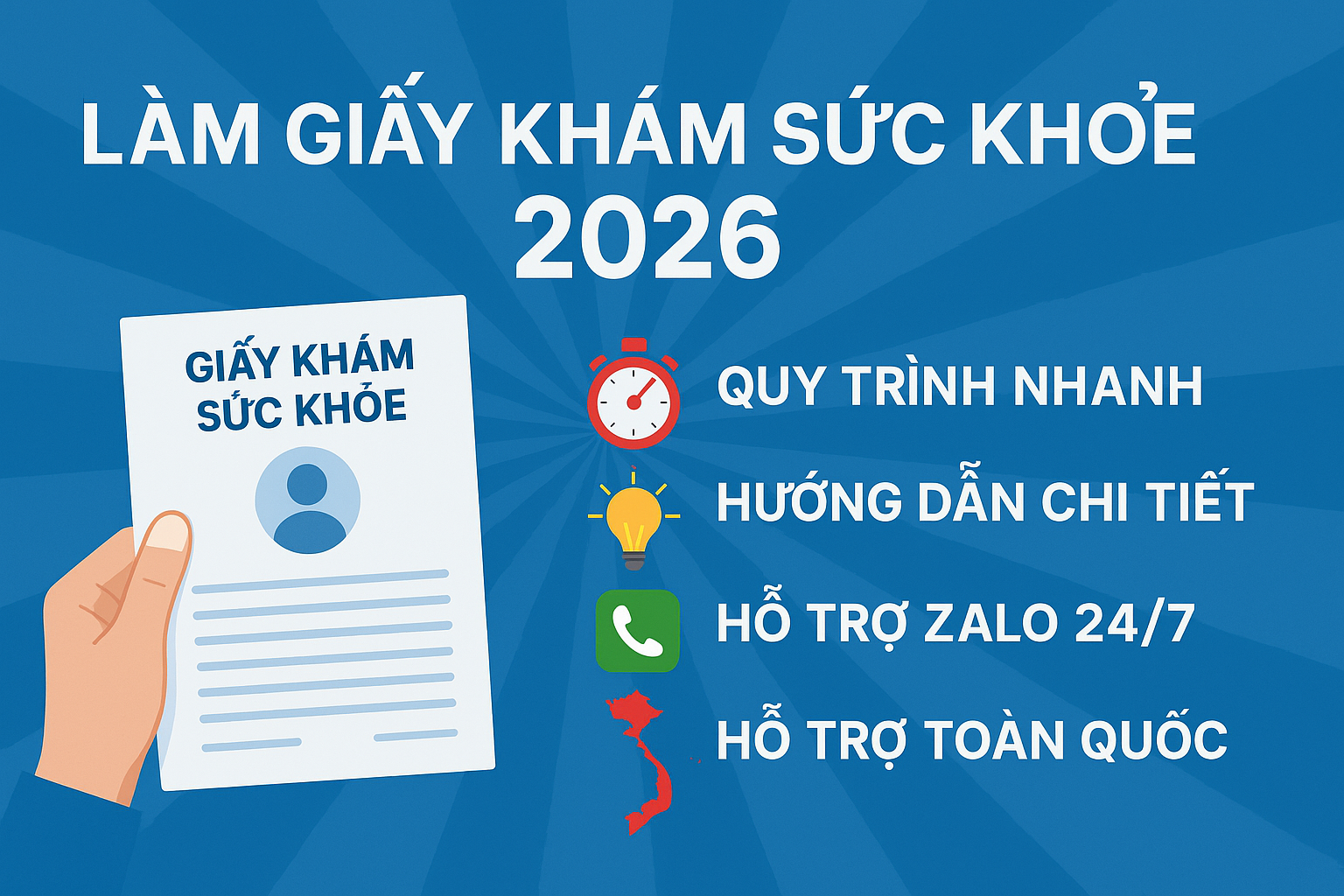 Làm giấy khám sức khỏe 2026 - Khám dịch vụ